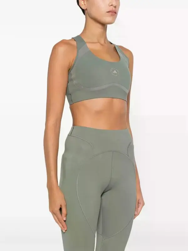 Adidas By Stella McCartney Racer-back Sports Bra - Green