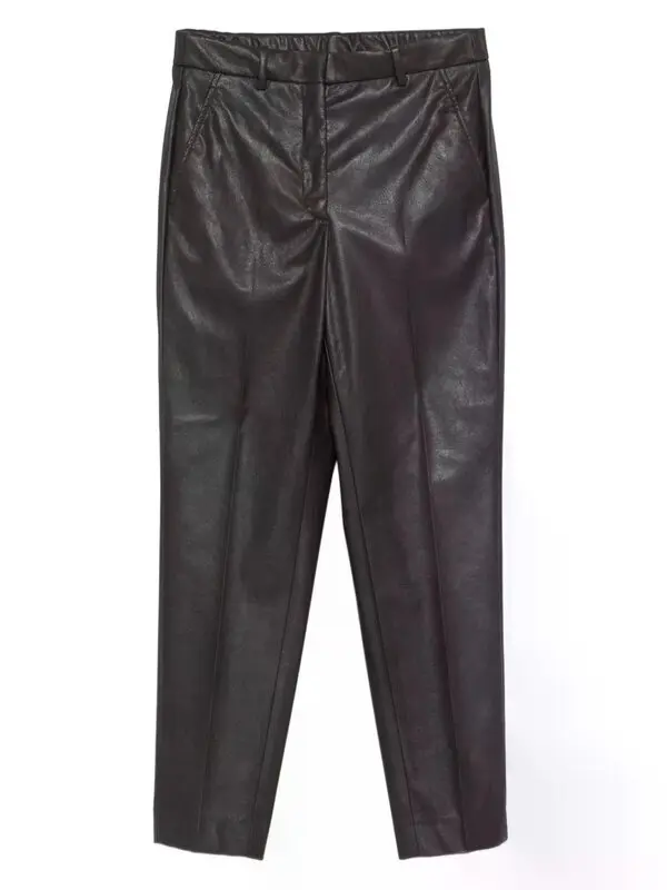 Incotex Faux-leather Straight Leg Trousers