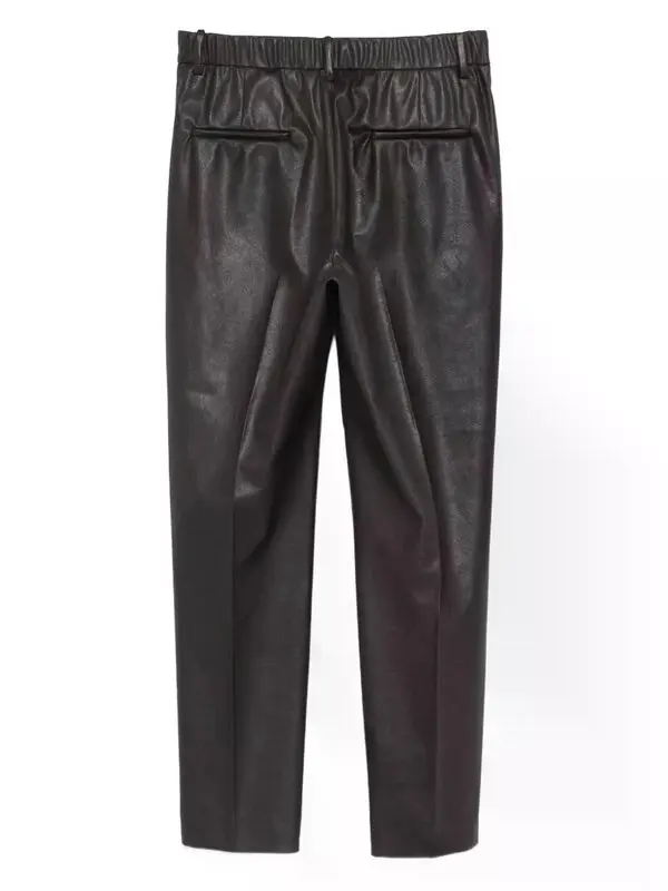 Incotex Faux-leather Straight Leg Trousers