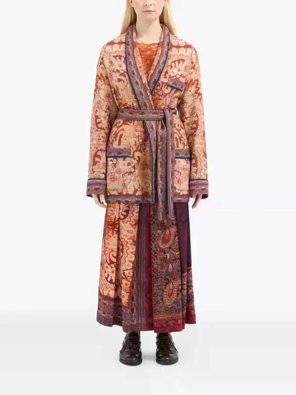 PIERRE-LOUIS MASCIA Damask-pattern Belted Jacket