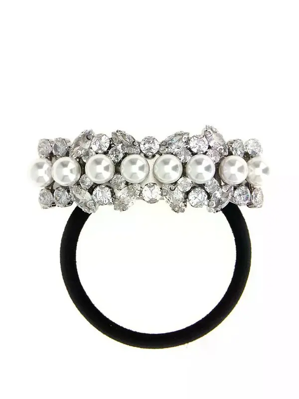 SELF-PORTRAIT Crystal-embellished Hair Tie - Silver
