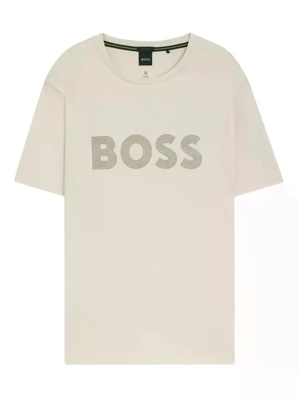BOSS Logo-print Cotton T-shirt - Neutrals