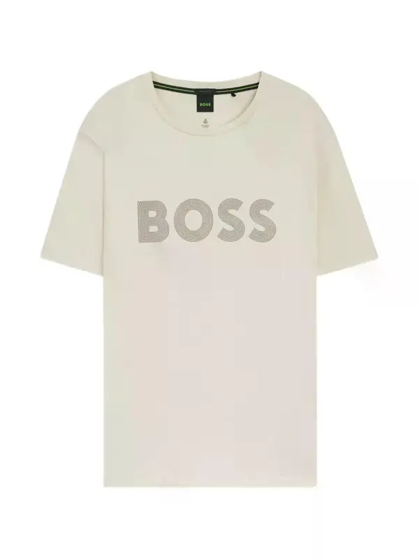 BOSS Logo-print Cotton T-shirt - Neutrals