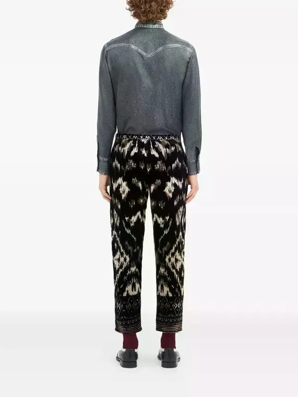 PIERRE-LOUIS MASCIA All-over Print Drawstring-waist Trousers - Black