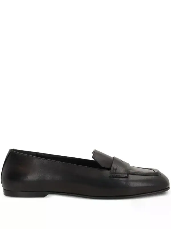 NODALETO Leather Loafers - Black