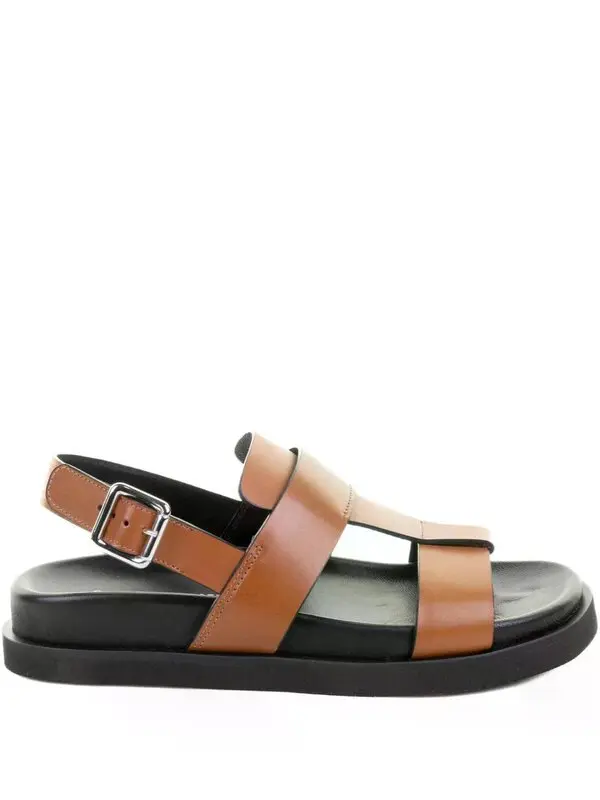 GUGLIELMO ROTTA Buckle-fastening Leather Sandals - Brown