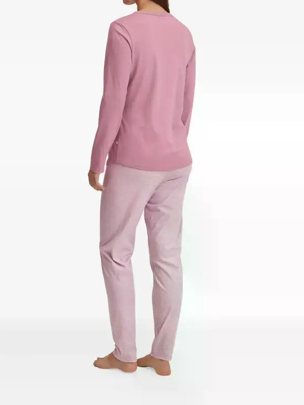 CALIDA Henley-neck Striped Pyjama - Pink