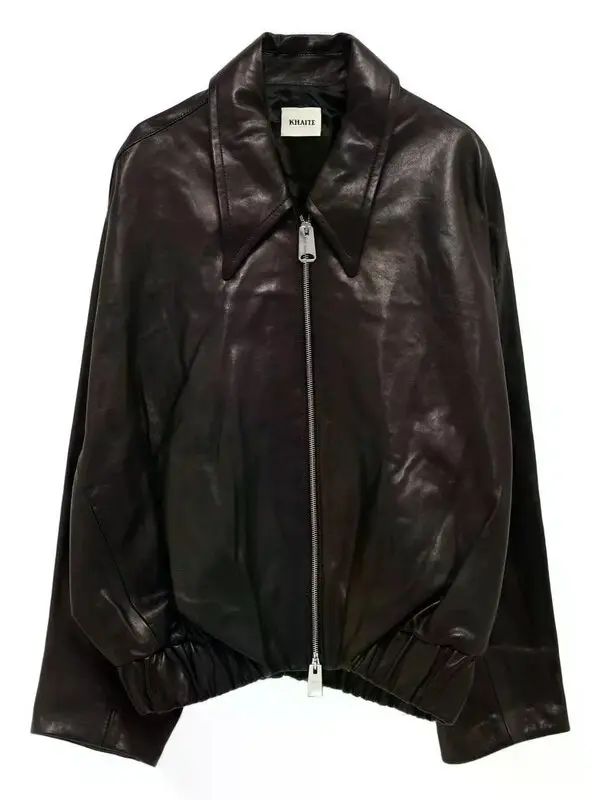 Khaite Lambskin Jacket With Ruched Hem