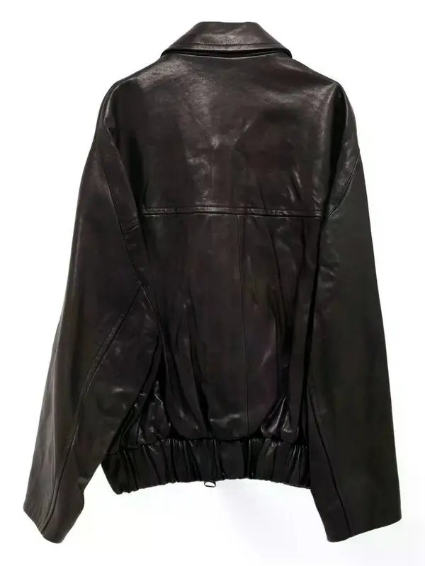 Khaite Lambskin Jacket With Ruched Hem