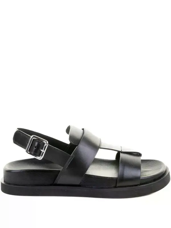 GUGLIELMO ROTTA Buckle-strap Leather Sandals - Black