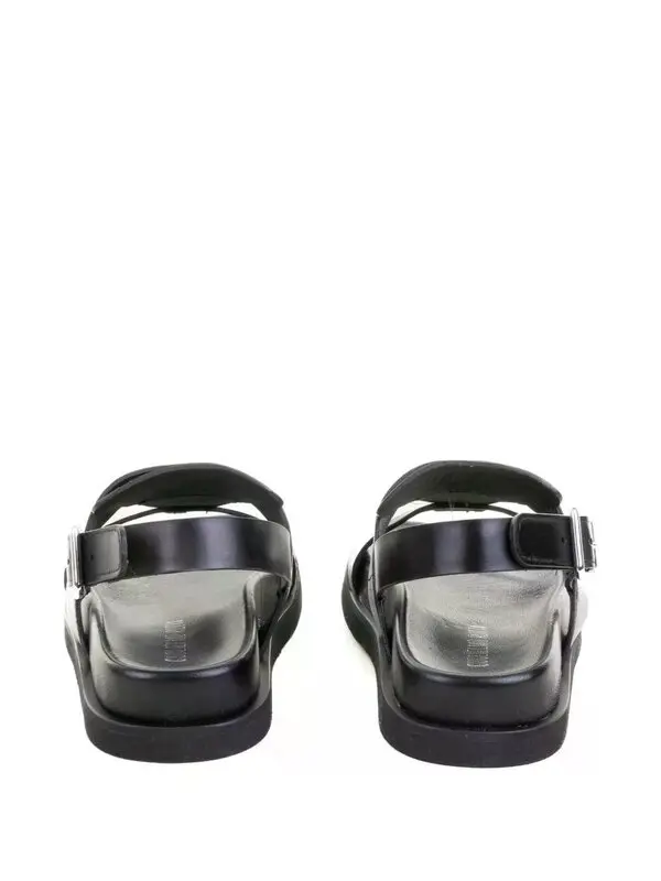 GUGLIELMO ROTTA Buckle-strap Leather Sandals - Black