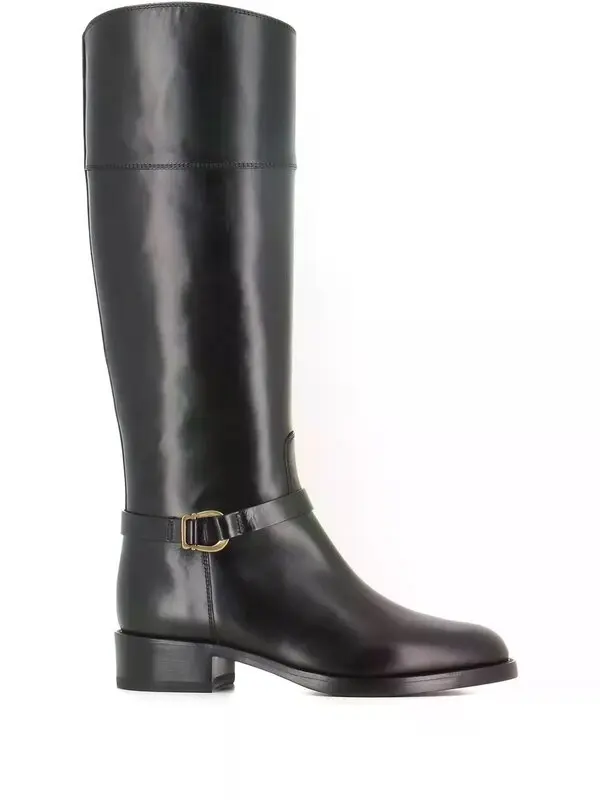 Sartore 40mm Buckle-strap Leather Boots - Black