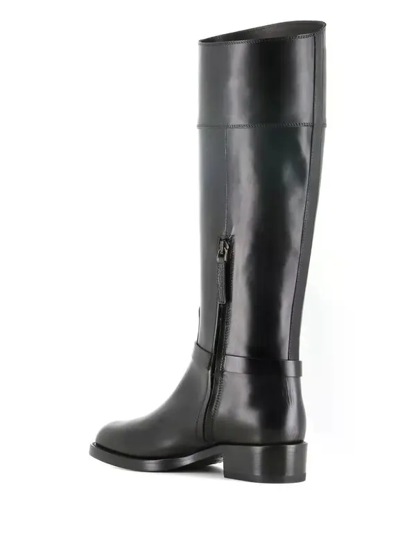 Sartore 40mm Buckle-strap Leather Boots - Black