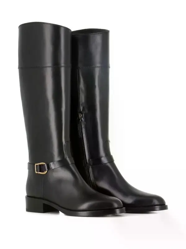 Sartore 40mm Buckle-strap Leather Boots - Black