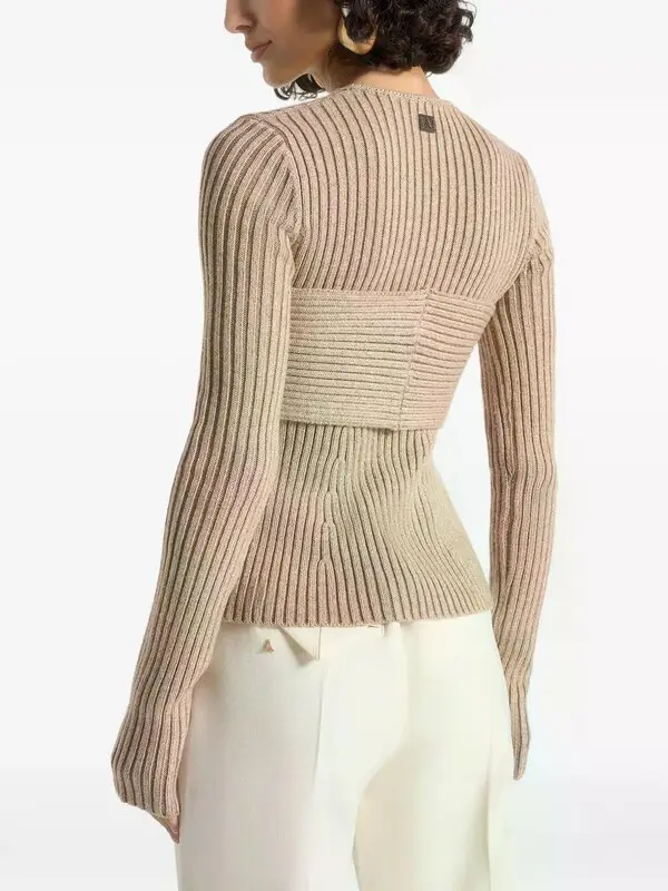 Manière De Voir Maniere De Voir Marisa 2-in-1 Knit Bandeau Cardigan - Neutrals