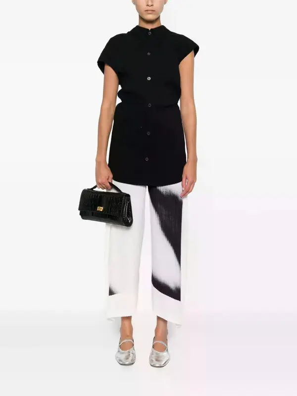 Issey Miyake Button-fastening Short-sleeve Top