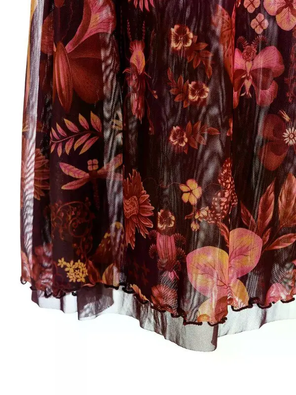 Agua Bendita Floral-print Maxi Skirt - Red