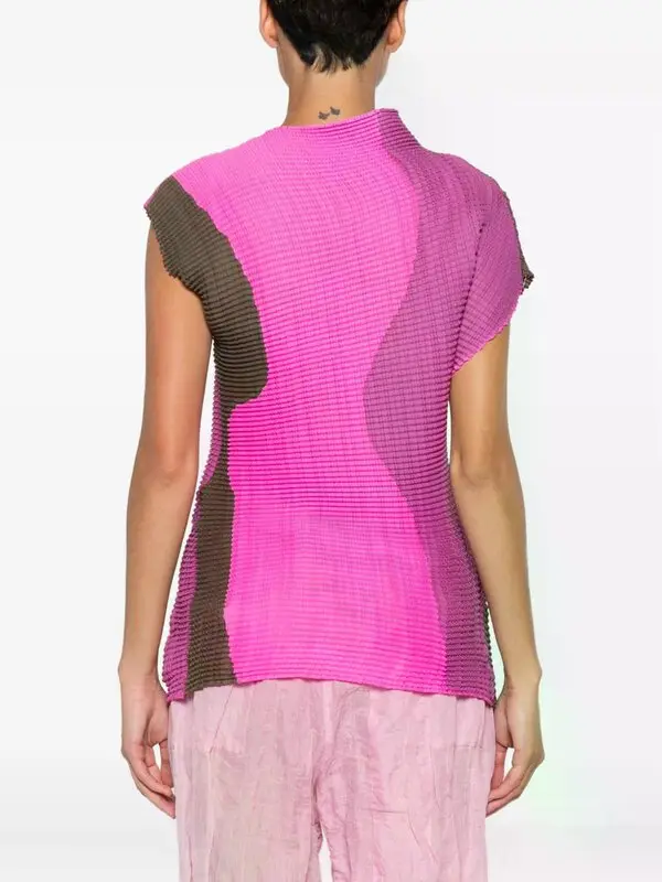 Issey Miyake Paneled Pleated Top
