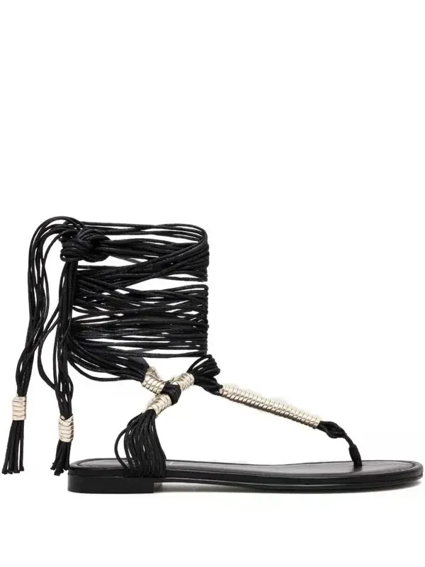 Agl Leather Lace-up Sandals