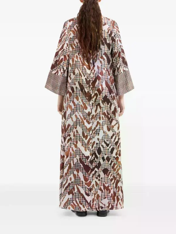 PIERRE-LOUIS MASCIA Houndstooth And Animal Print Maxi Dress