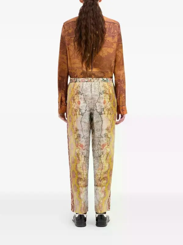 PIERRE-LOUIS MASCIA Floral-print Trousers - Neutrals
