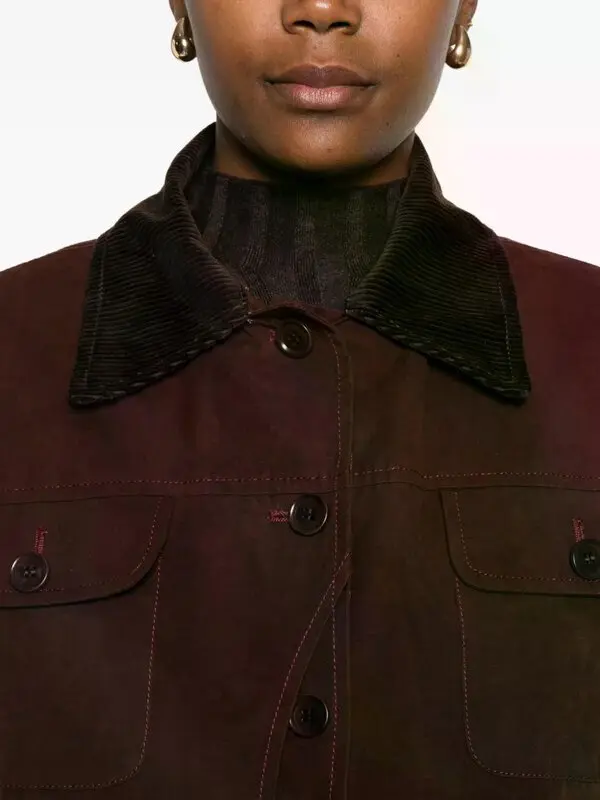 Aspesi Corduroy-collar Buttoned Jacket