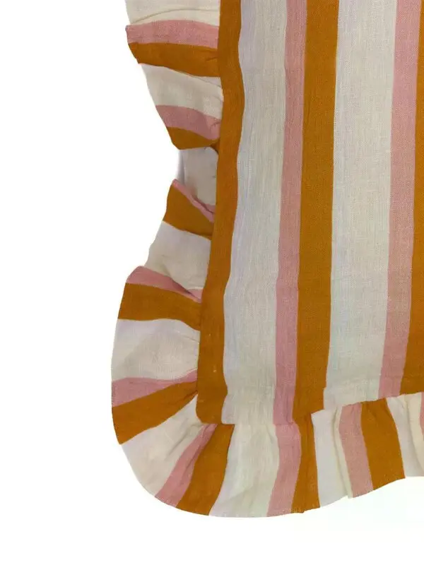 AMUSE LA BOUCHE Striped Ruffled Cushion Cover