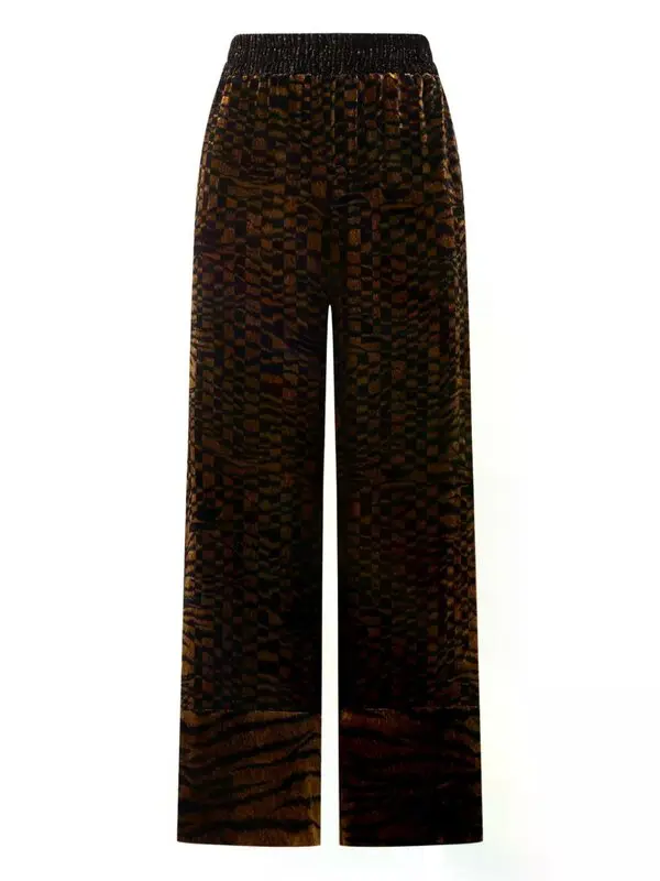 PIERRE-LOUIS MASCIA Velvet Geometric-pattern Trousers