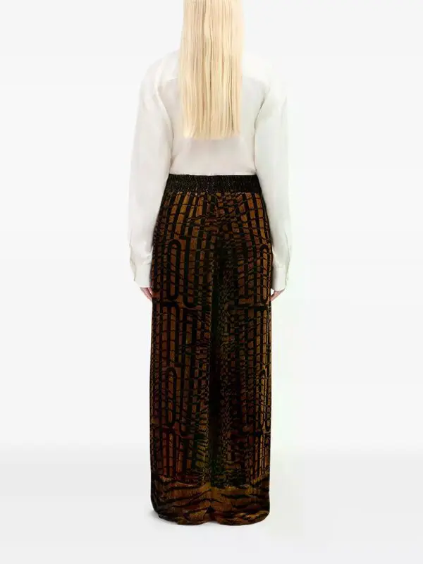 PIERRE-LOUIS MASCIA Velvet Geometric-pattern Trousers