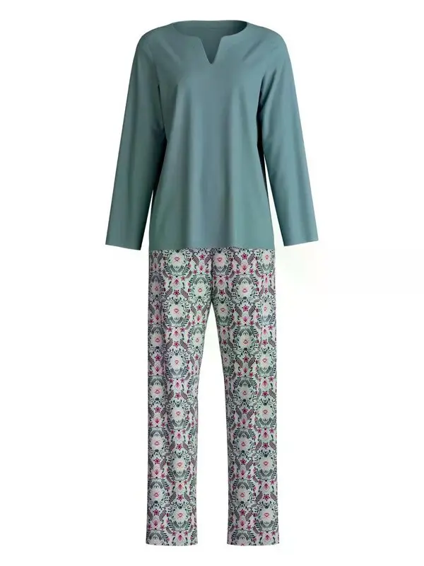 CALIDA V-neck Floral-print Pyjama - Blue