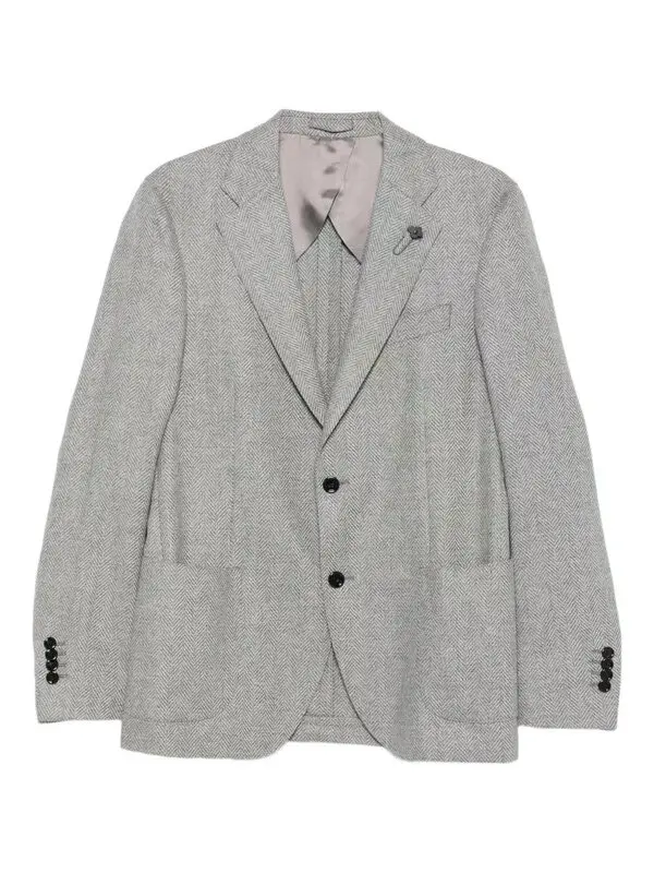 LARDINI Herringbone Button Jacket