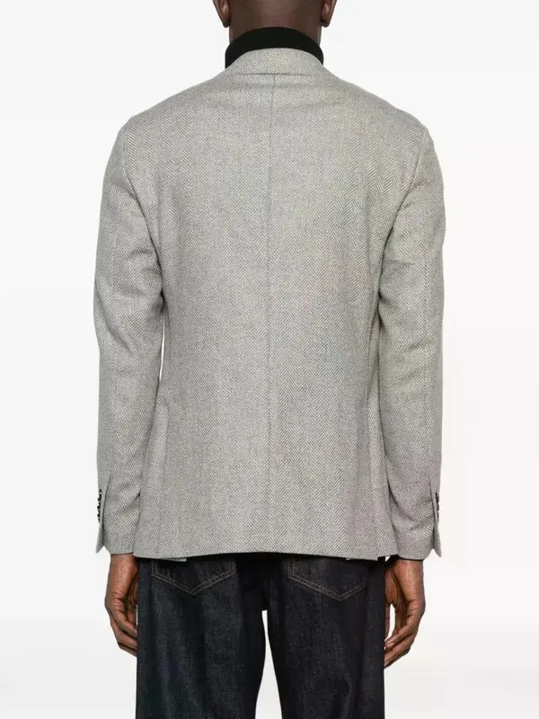 LARDINI Herringbone Button Jacket