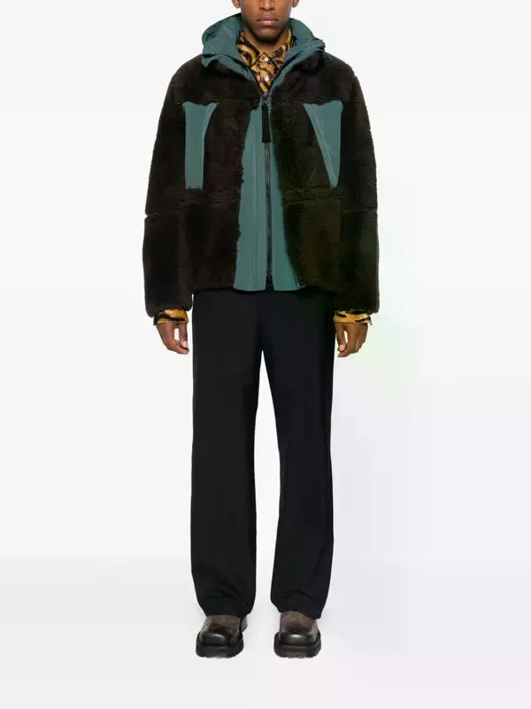 Sacai Faux-shearling Panelled Jacket