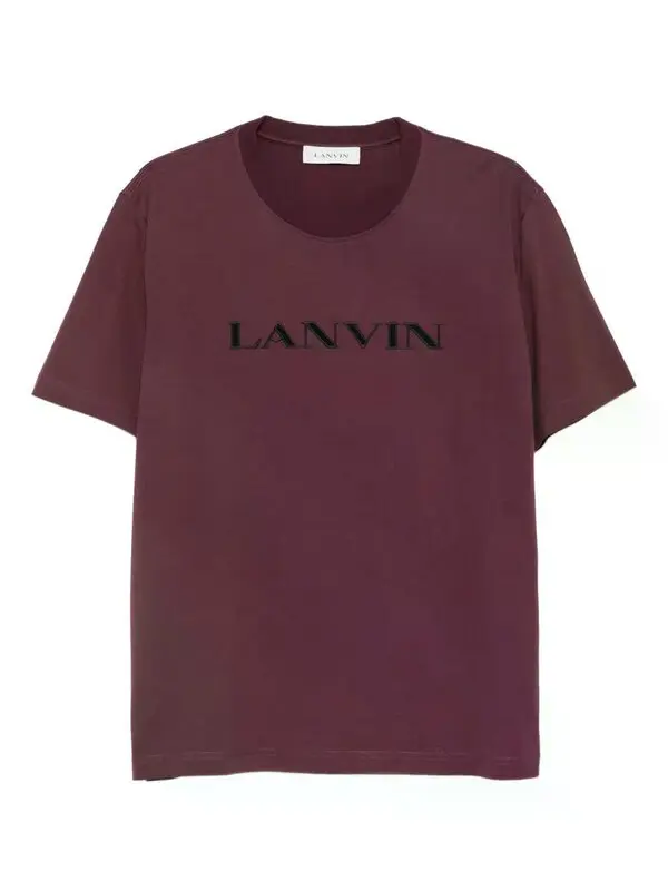 LANVIN Logo-embroidered T-shirt - Red