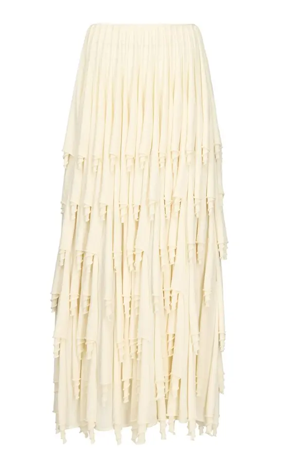 Alaïa Layered Wool-blend Maxi Skirt - Neutral