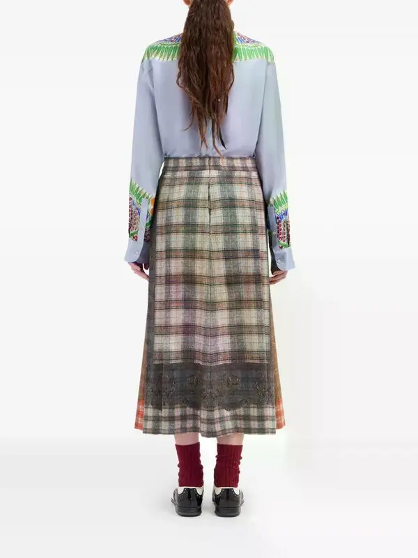 PIERRE-LOUIS MASCIA Check-pattern Midi Skirt