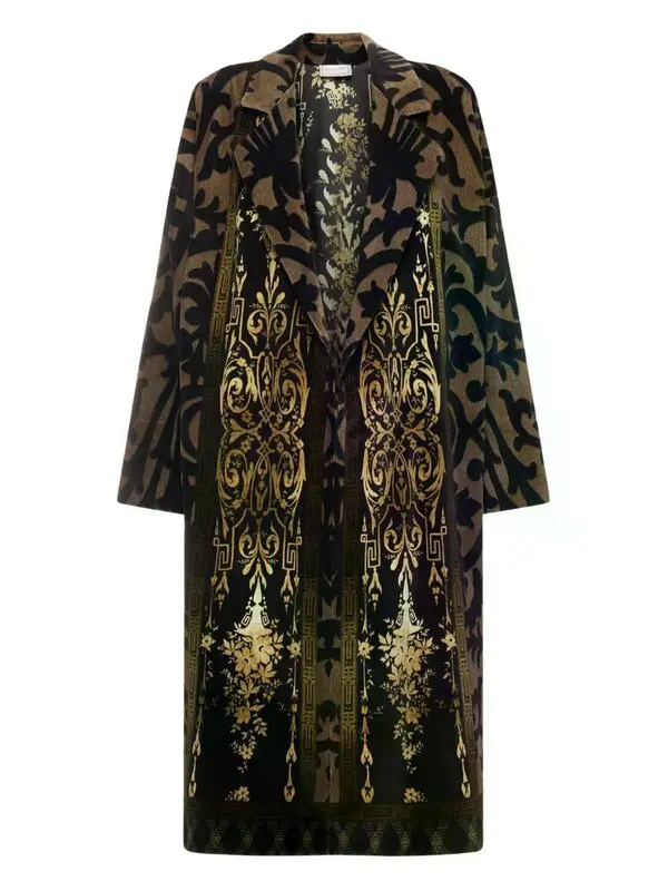 PIERRE-LOUIS MASCIA Damask-print Velvet Overcoat