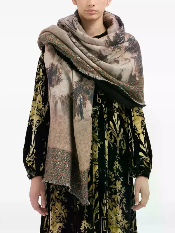 PIERRE-LOUIS MASCIA Geometric-pattern Scarf - Neutrals