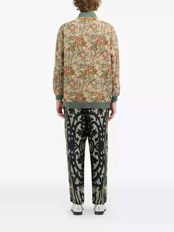 PIERRE-LOUIS MASCIA Floral Tapestry Bomber Jacket - Neutrals