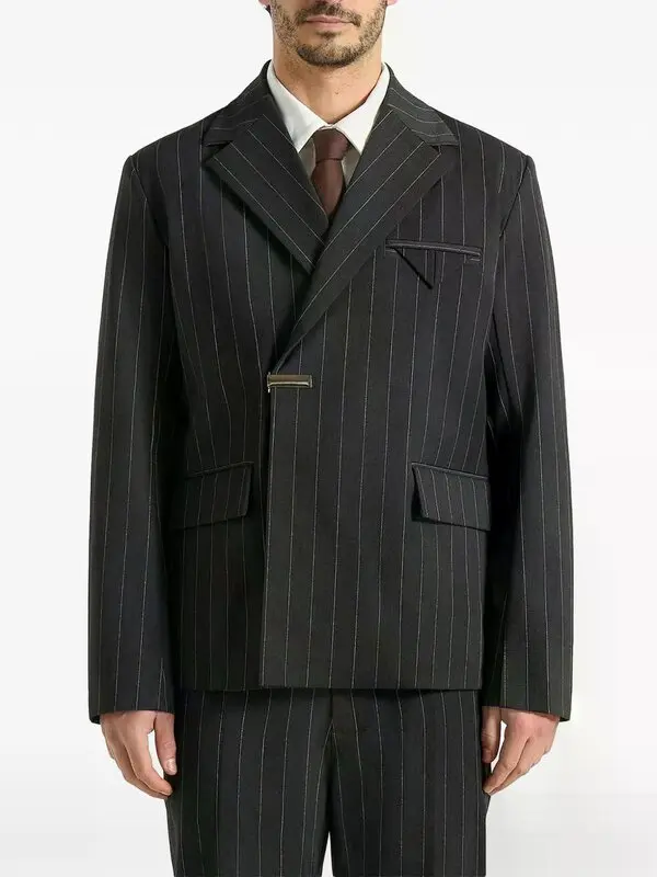 Manière De Voir Gaston Double Breasted Pinstripe Suit Jacket