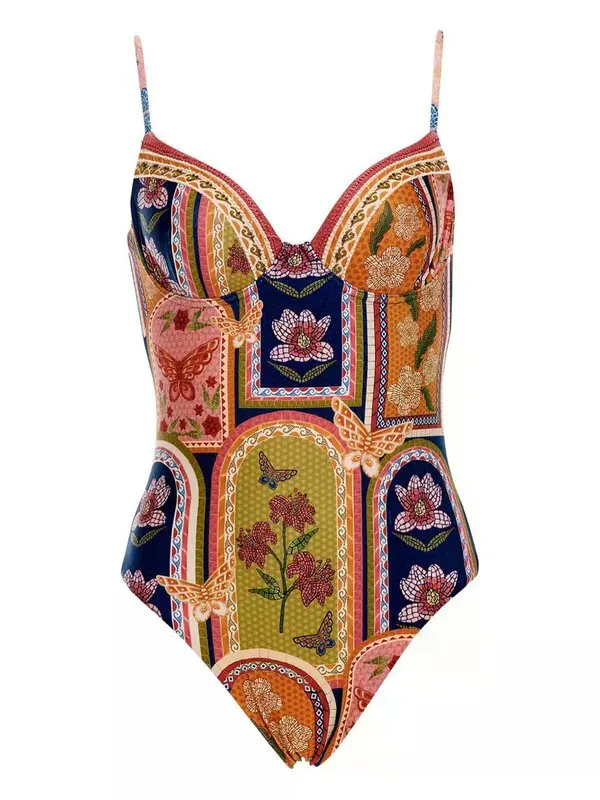 Agua Bendita Petra Fiore One Piece Swimsuit - Blue