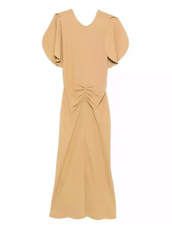Victoria Beckham Flutter-sleeve Draped Dress