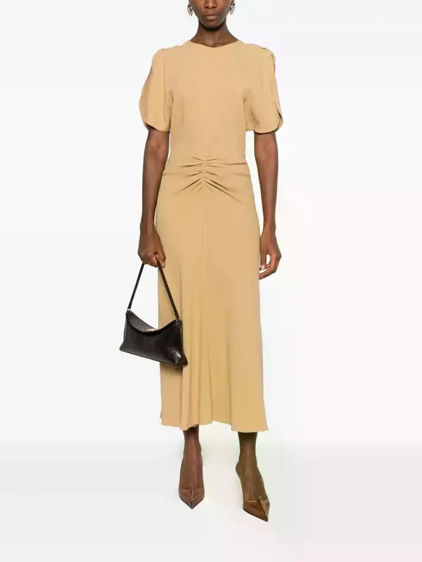 Victoria Beckham Flutter-sleeve Draped Dress