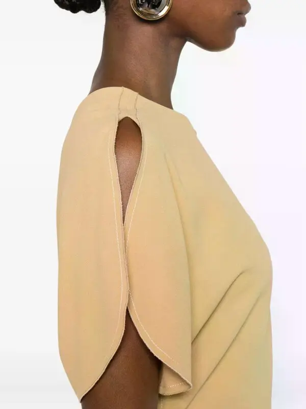 Victoria Beckham Flutter-sleeve Draped Dress