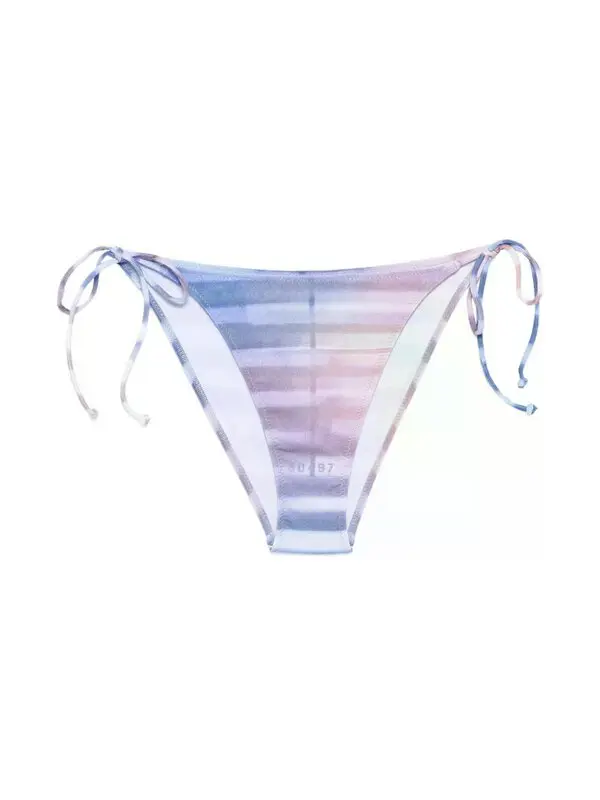 Jean Paul Gaultier Tie-side Striped Bikini Bottom - Blue