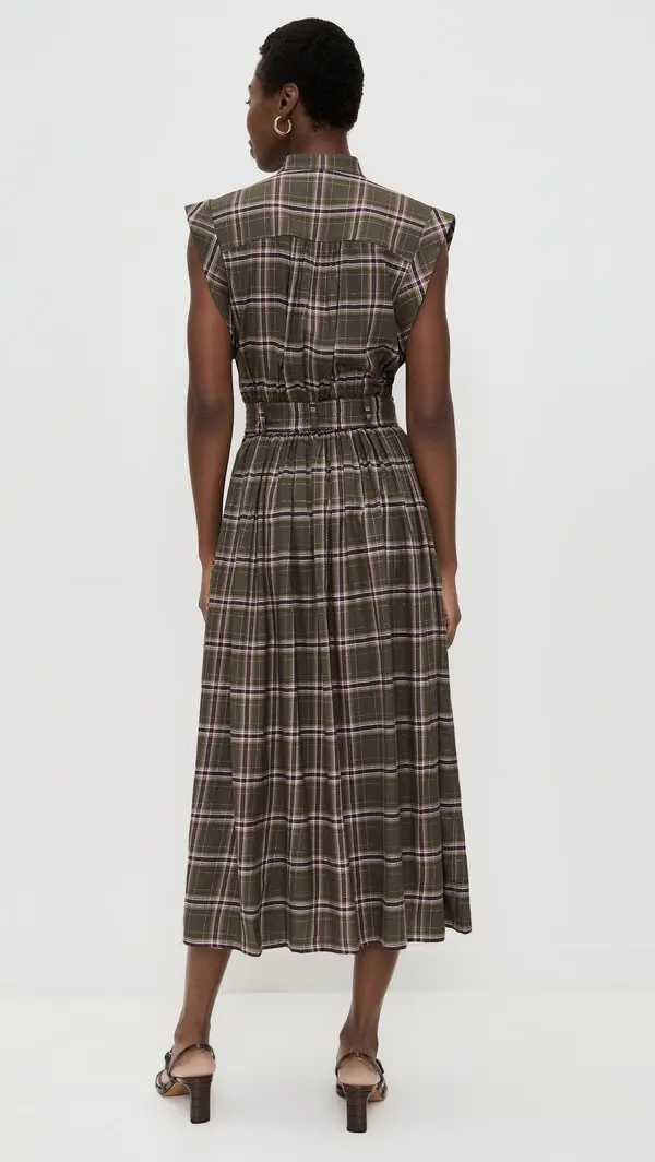 Ramy Brook Joe Midi Dress With Plaid Pattern