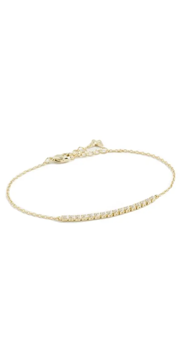 BY ADINA EDEN Four Prong Half Tennis Bracelet - Gold