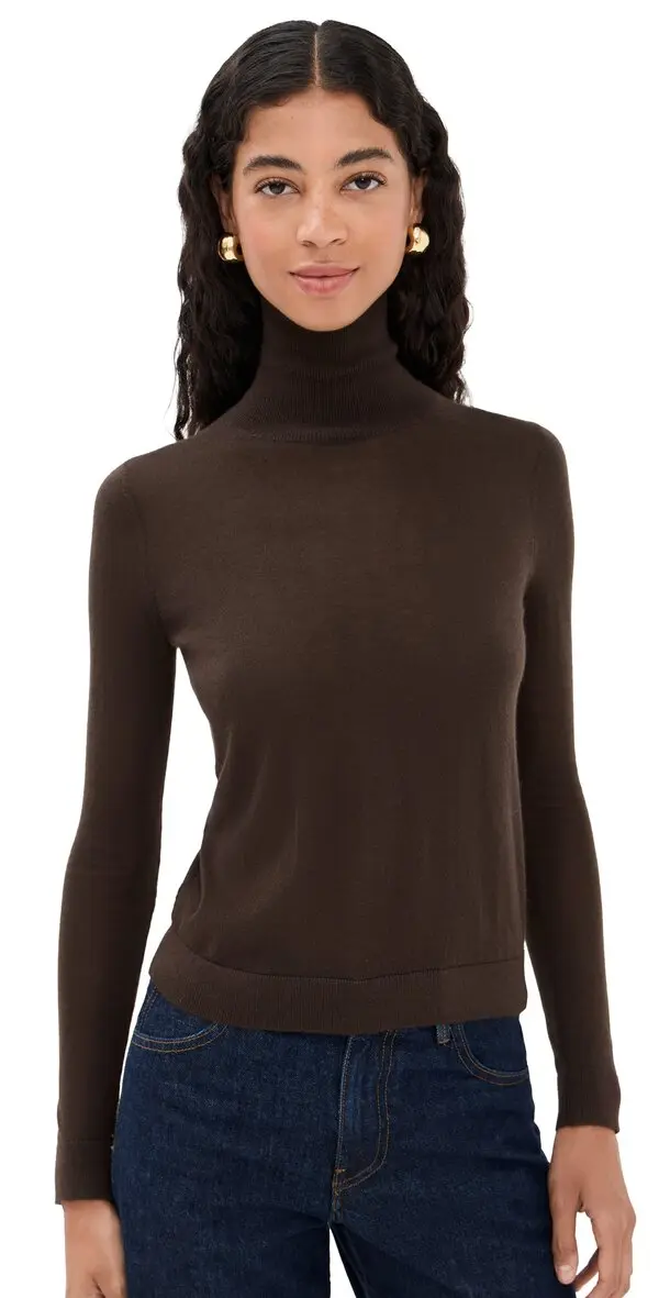 Co Long Sleeve Cashmere Turtleneck - Chocolate