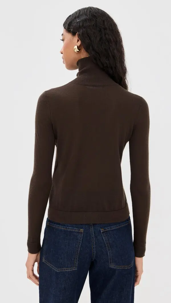 Co Long Sleeve Cashmere Turtleneck - Chocolate