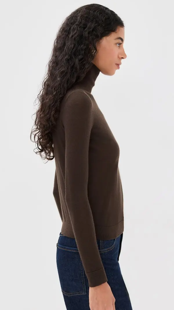 Co Long Sleeve Cashmere Turtleneck - Chocolate